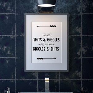 Bathroom Wall Decor | Funny Bathroom Print Toilet Joke | Bathroom Art ...