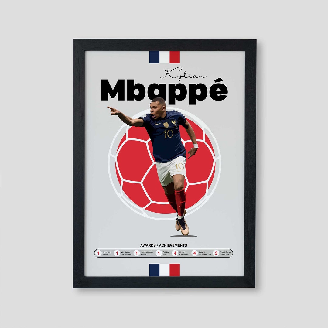 Kylian Mbappé - Legendary Player Profile Football Poster | Football ...