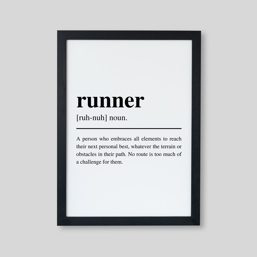 Runner Definition Poster | Inspiring Print for Runner | Wall Art ...
