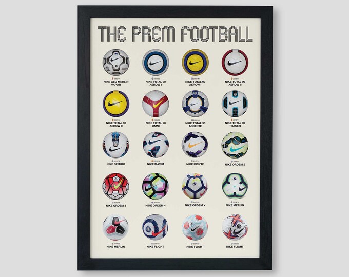The Premier League Football Evolution Poster | Football Soccer Print ...