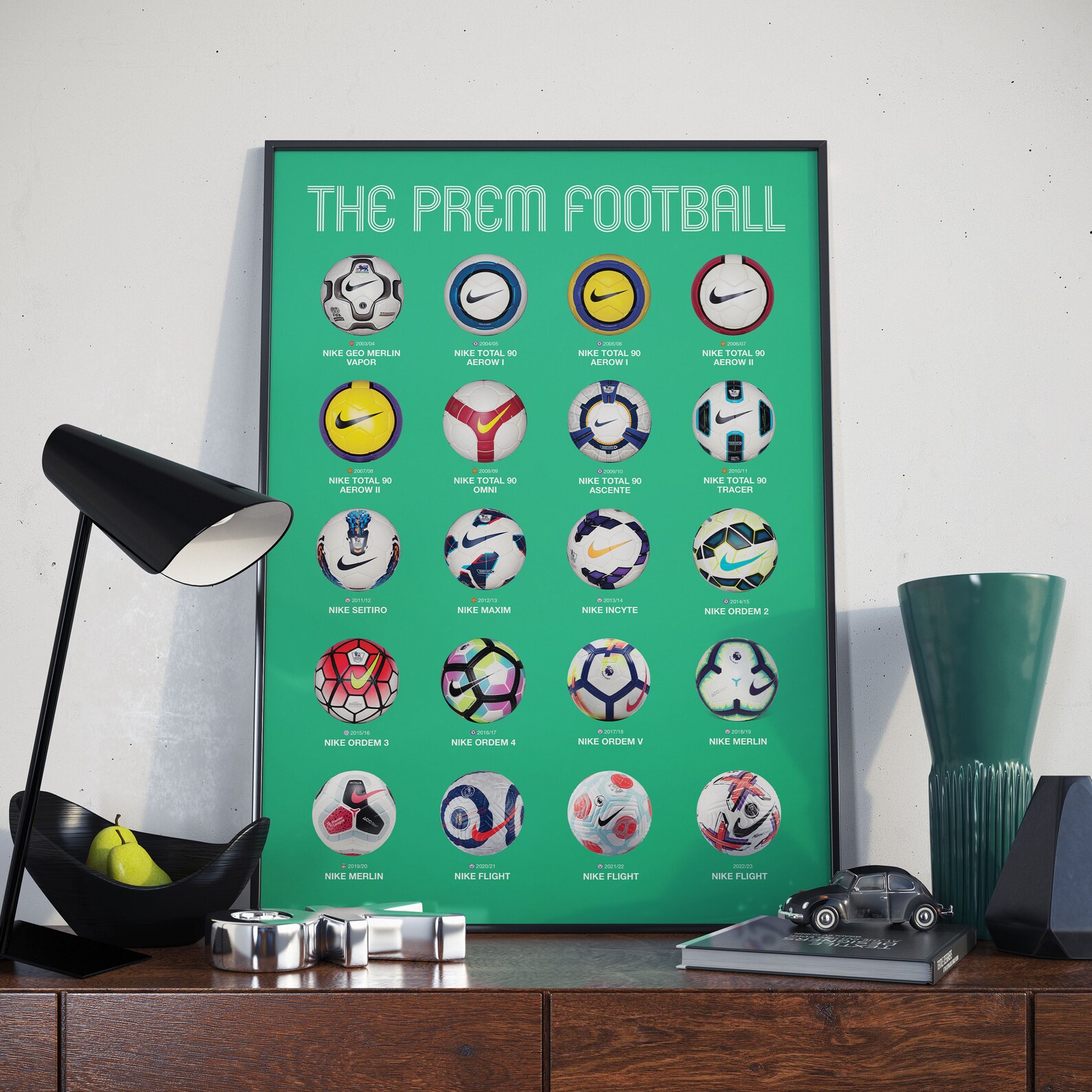 The PREM Football Poster Football Soccer Print History of All PL ...