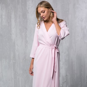 Pink Robe, Pink Bridal Robe, Pink Wedding Robe, Long Robe, Long Wedding ...