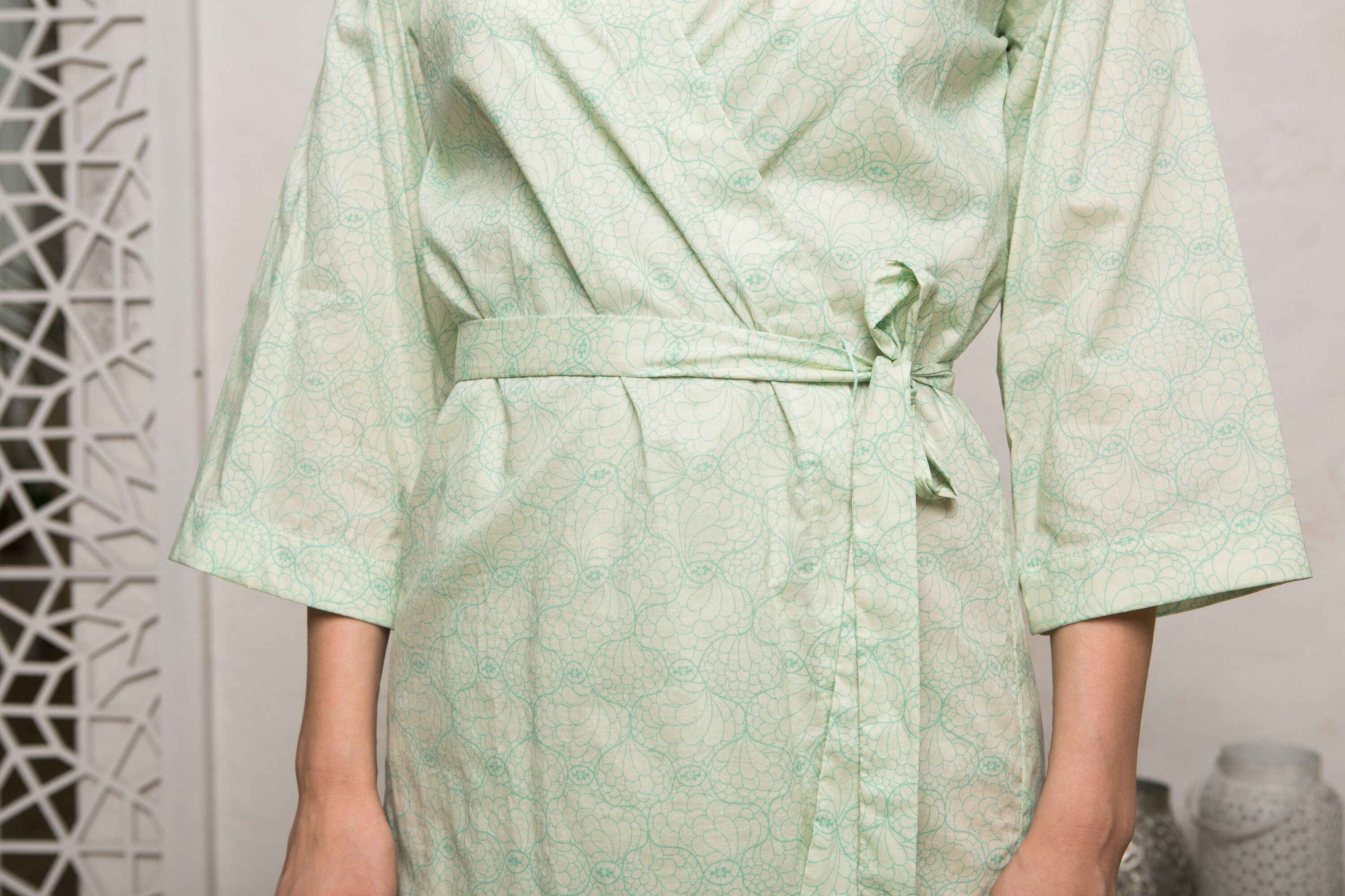 Cotton Robe Dressing Gown Bridesmaid Robe Green Robe - Etsy UK