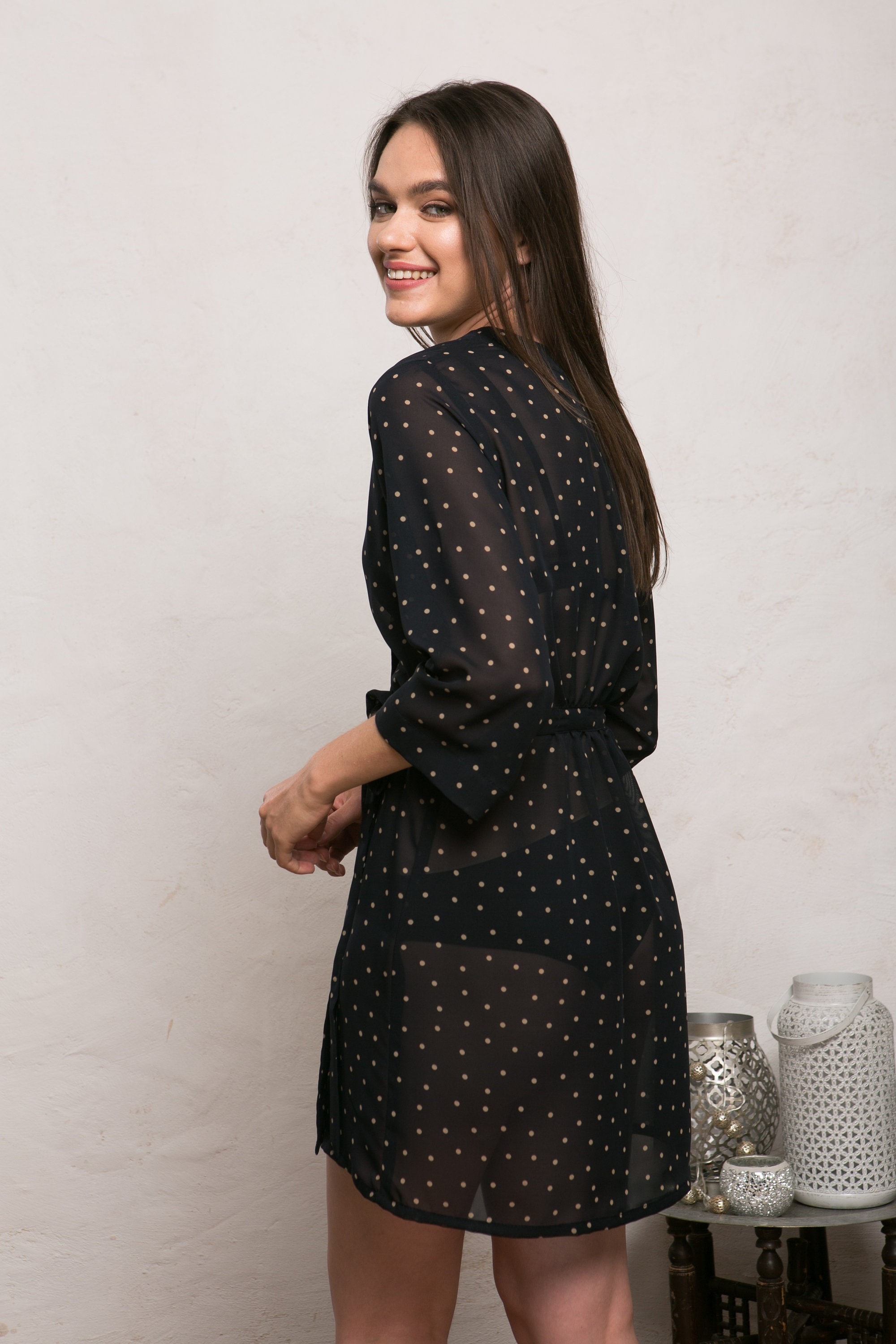 Sheer Robe Black Robe Lingerie Robe Honeymoon Lingerie | Etsy