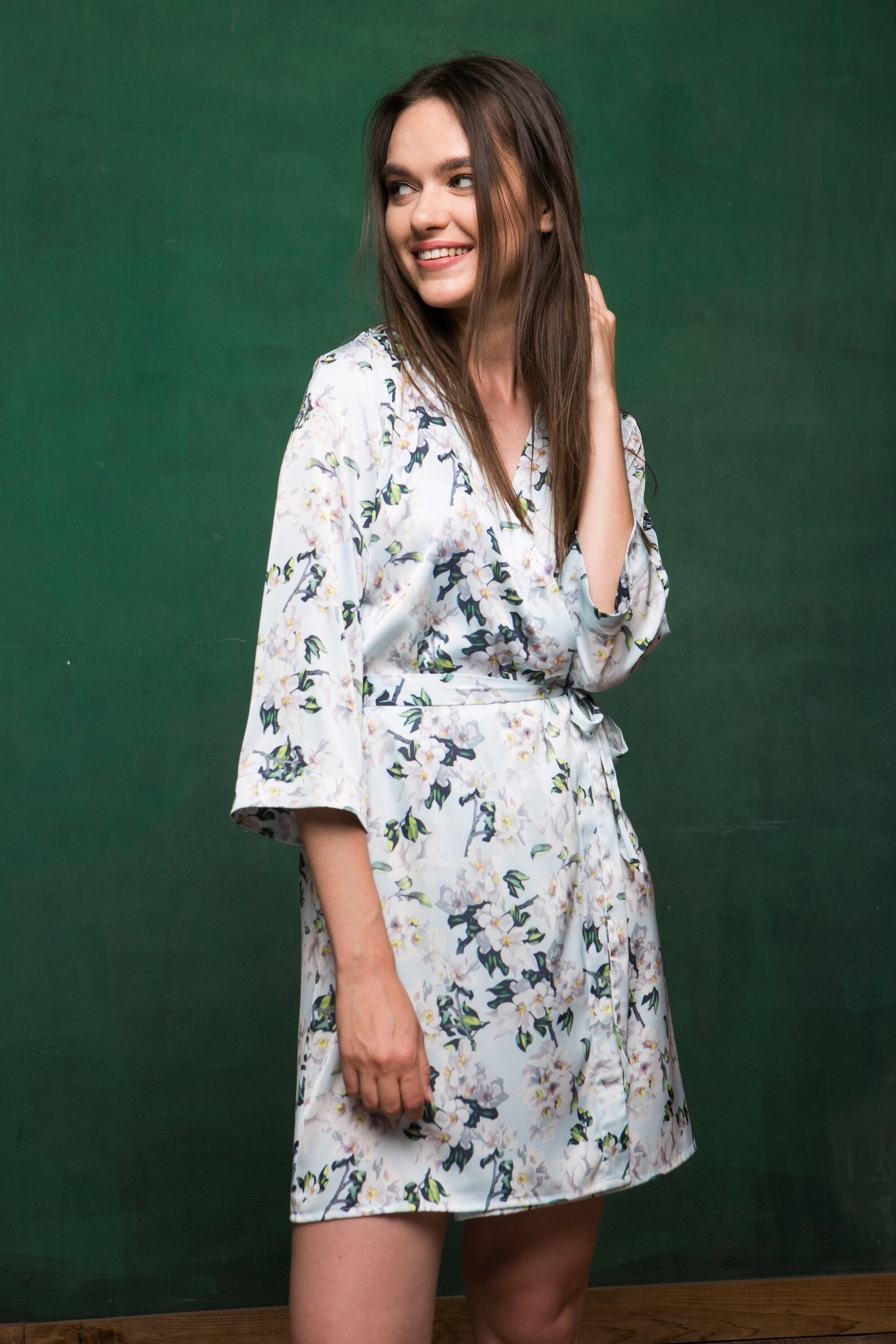 Long Robe, Floral Robes, Short Robe, Long Kimono, Satin Bridesmaid ...