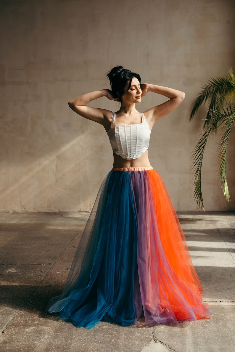 Rainbow Tulle Skirt - Rainbow Wedding Dress - Elopement Skirt ...