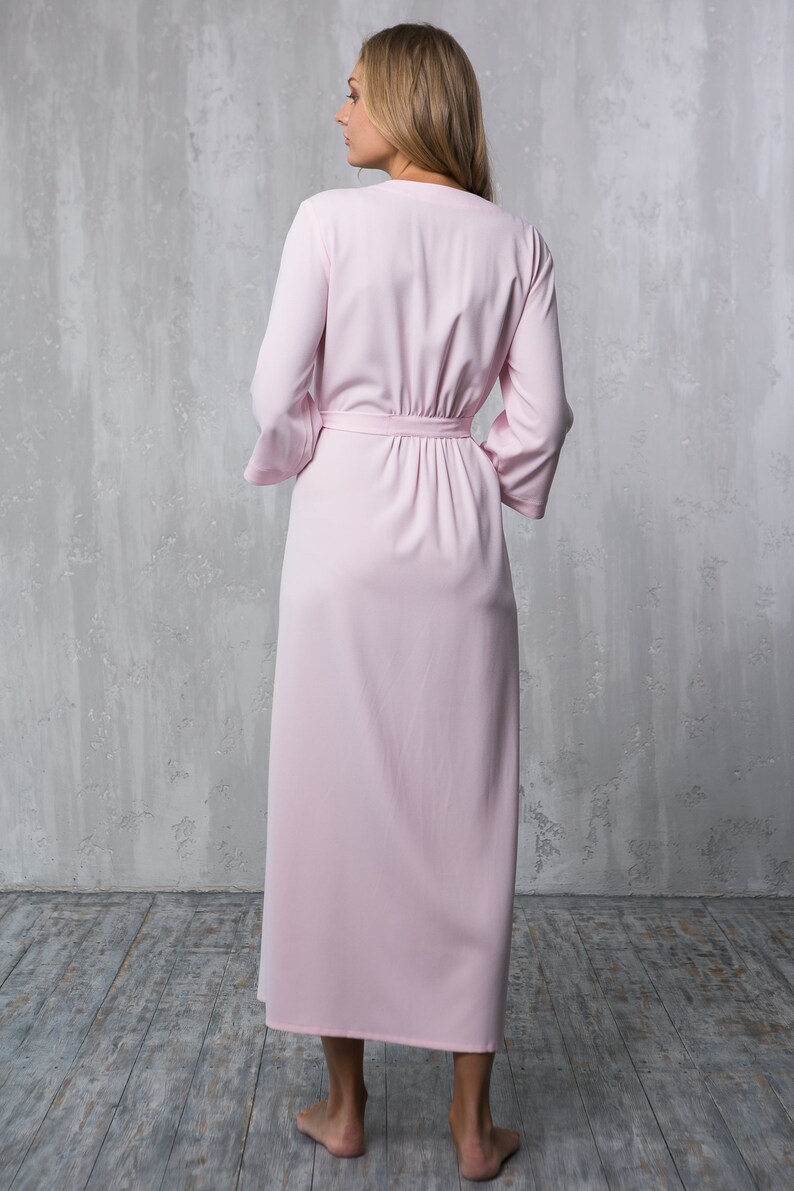 Pink Robe, Pink Bridal Robe, Pink Wedding Robe, Long Robe, Long Wedding ...