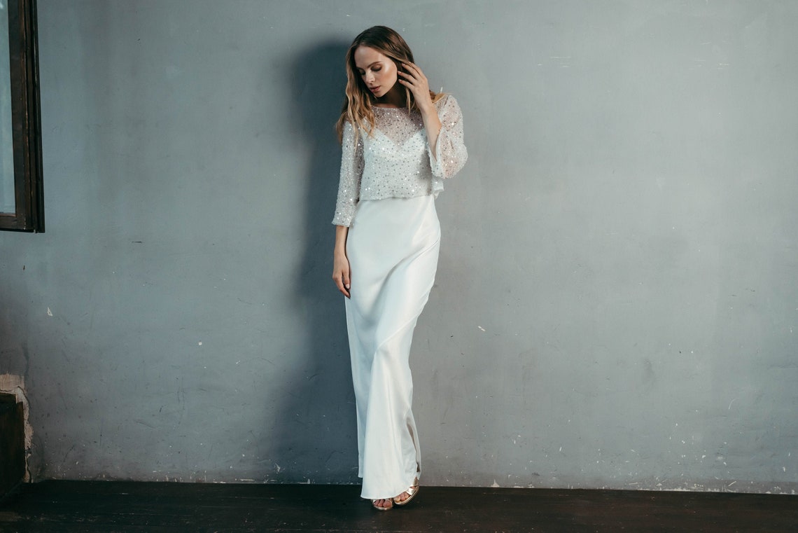 Wedding Dress Topper Beaded Bridal Top Bridal Top Separate | Etsy