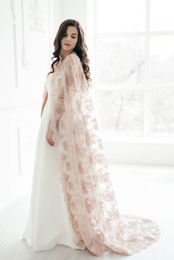 Lace Cape Wedding Cape Bridal Cape Cape Veil Lace Veil | Etsy