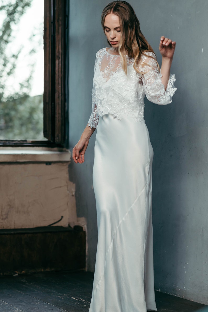 Bridal Top - Lace Wedding Top - White Blouse - Bridal Separates - Boho ...