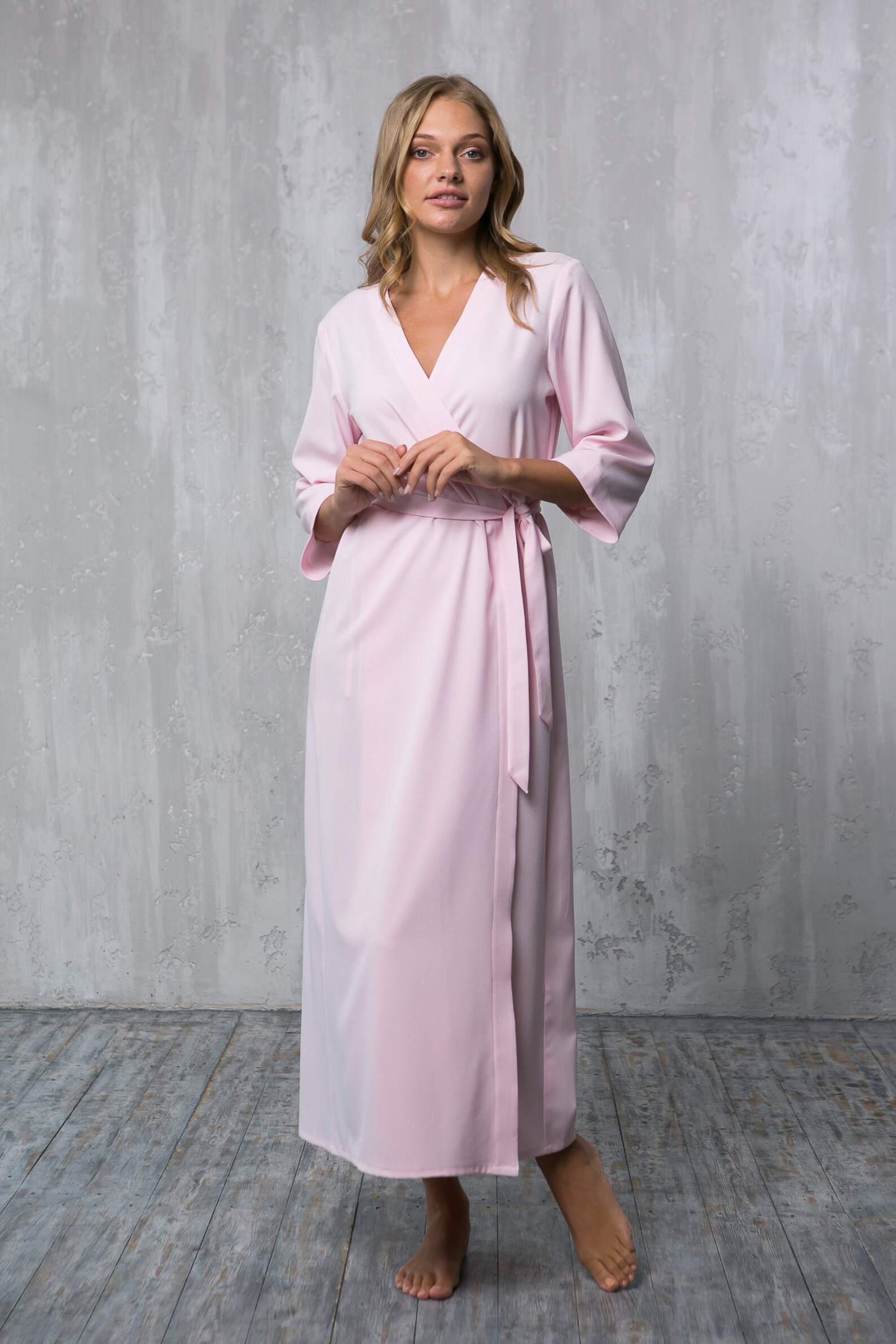 Pink Robe Pink Bridal Robe Pink Wedding Robe Long Robe - Etsy UK