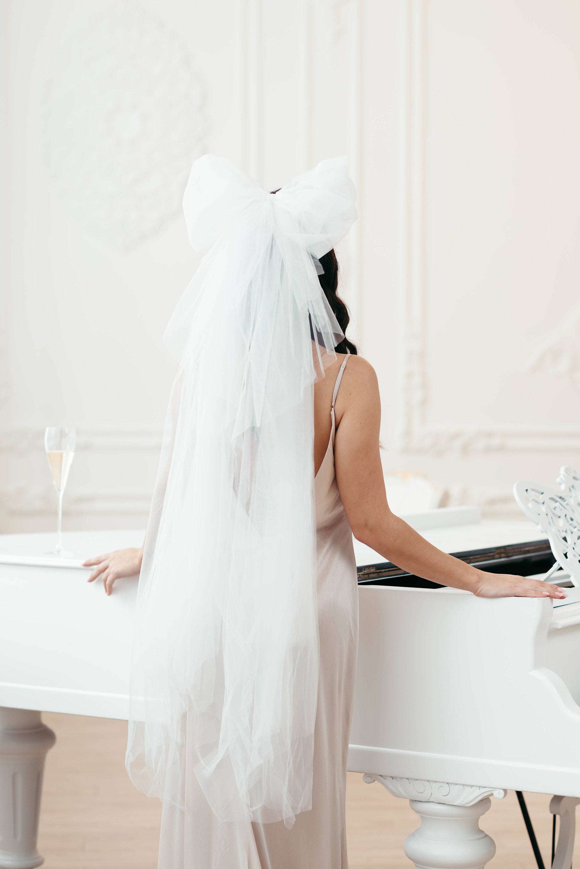 Bow Veil, Bridal Bow, Wedding Veil, Bridal Veil, Bow Headpiece, Bridal ...