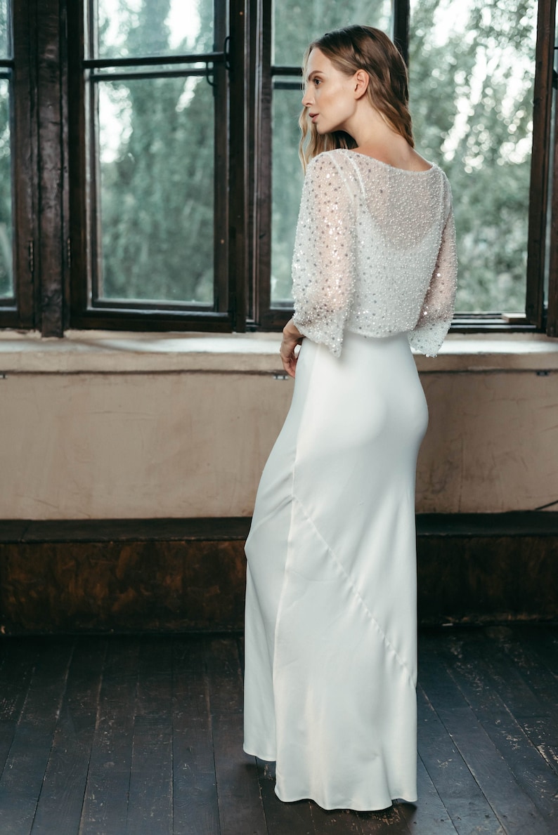 Wedding Dress Topper Beaded Bridal Top Bridal Top Separate | Etsy