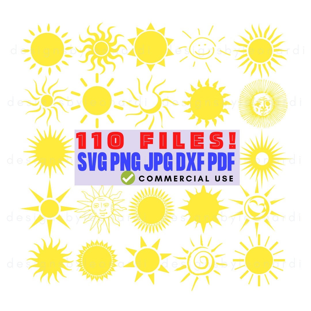 SVG Sun Sunset Sunrise Sunshine Horizon Summer Cricut Cut Files Bundle ...