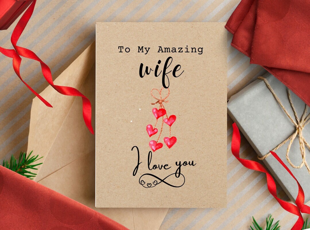 Romantic Wife Birthday Card - Romantic Birthday Card for Wife - Cute ...