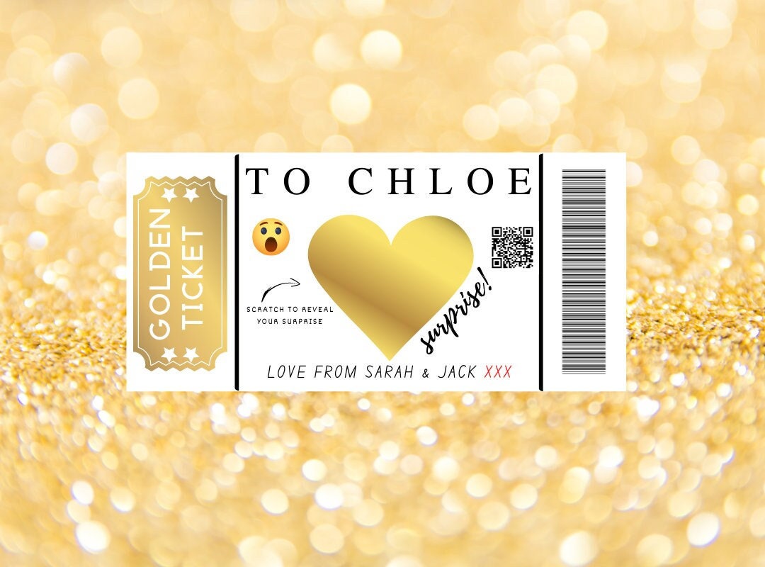 The Golden Ticket Scratch & Reveal Surprise Ticket Golden - Etsy