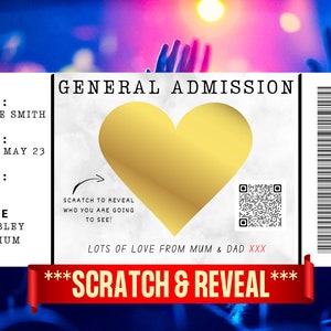 Concert Ticket Scratch Card, Surprise Scratch Card, Gig Scratch Card ...