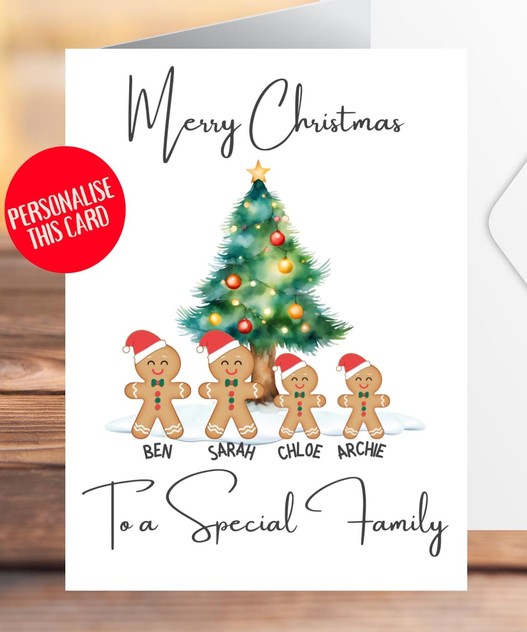 Family Christmas Card Personalized Christmas Card for Family Family ...