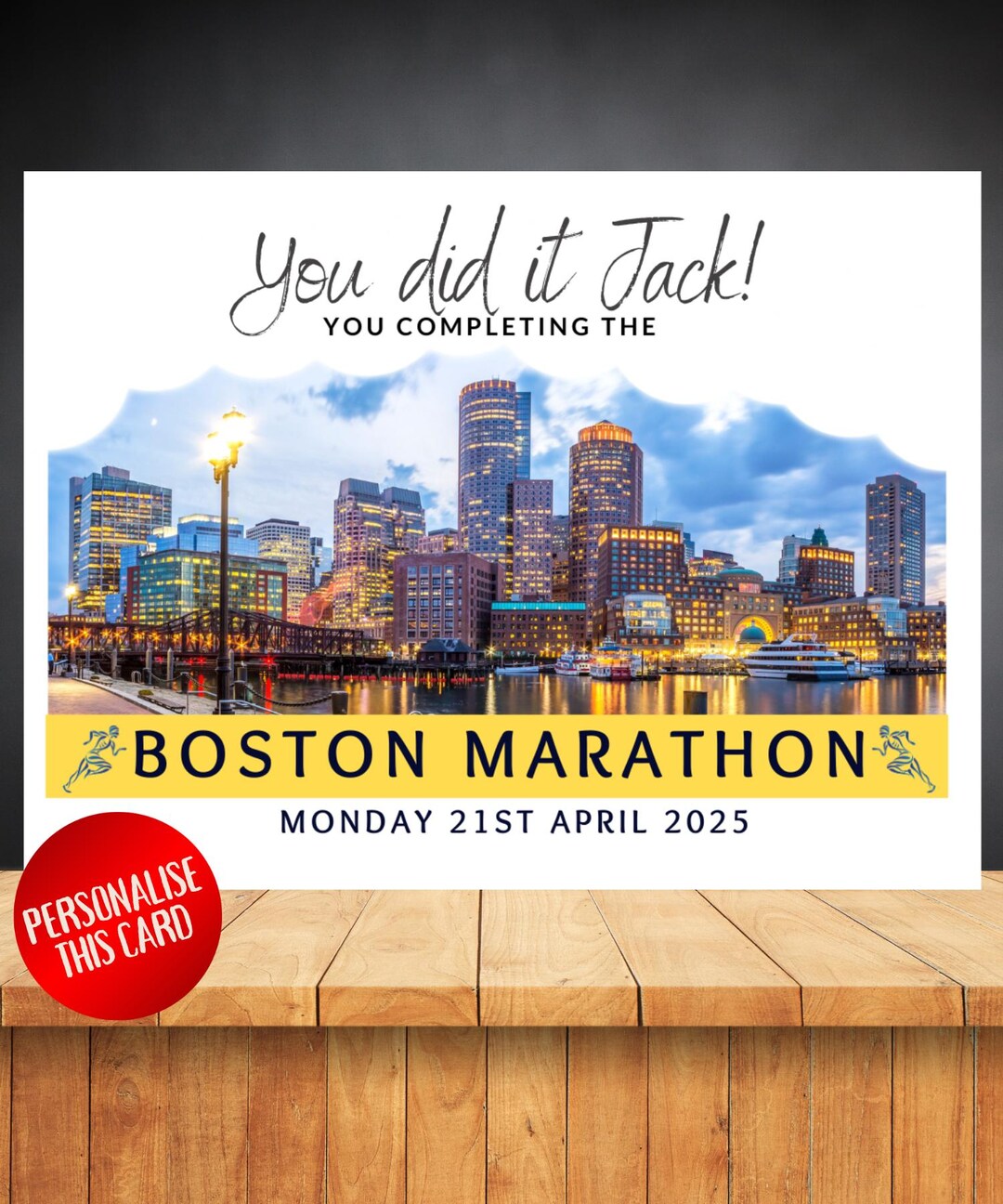 Boston Marathon Card 2025 - Boston Marathon Good Luck Card - Marathon ...