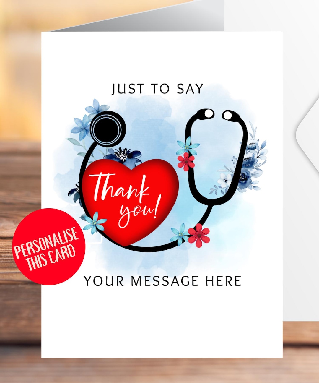Thank You Doctor Card Personalized Card for Doctor Nurse Doctors ...