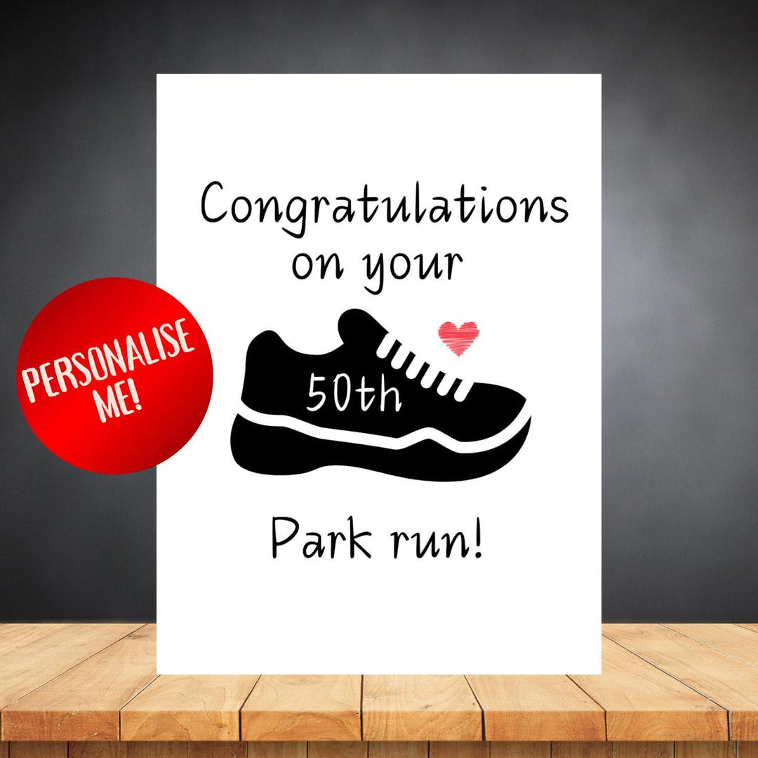 Congratulations on Your Park Run Milestone Card - Choose ANY Milestone ...