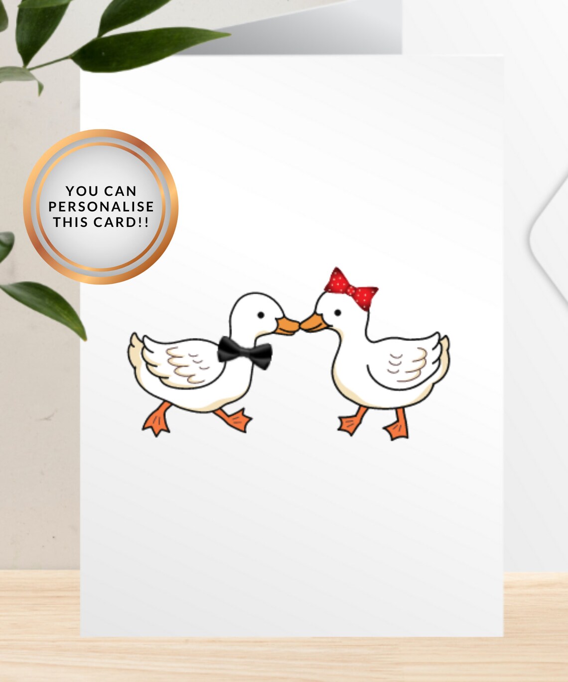 Ducks in Love Greetings Card, Ducks Valentine's Card, Valentines Card ...