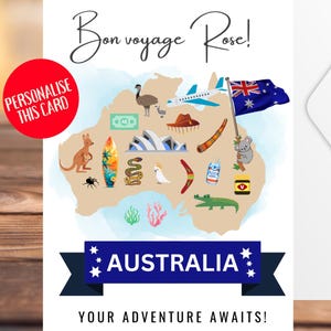 Australia Card, Moving to Australia Card, New Adventures Card ...