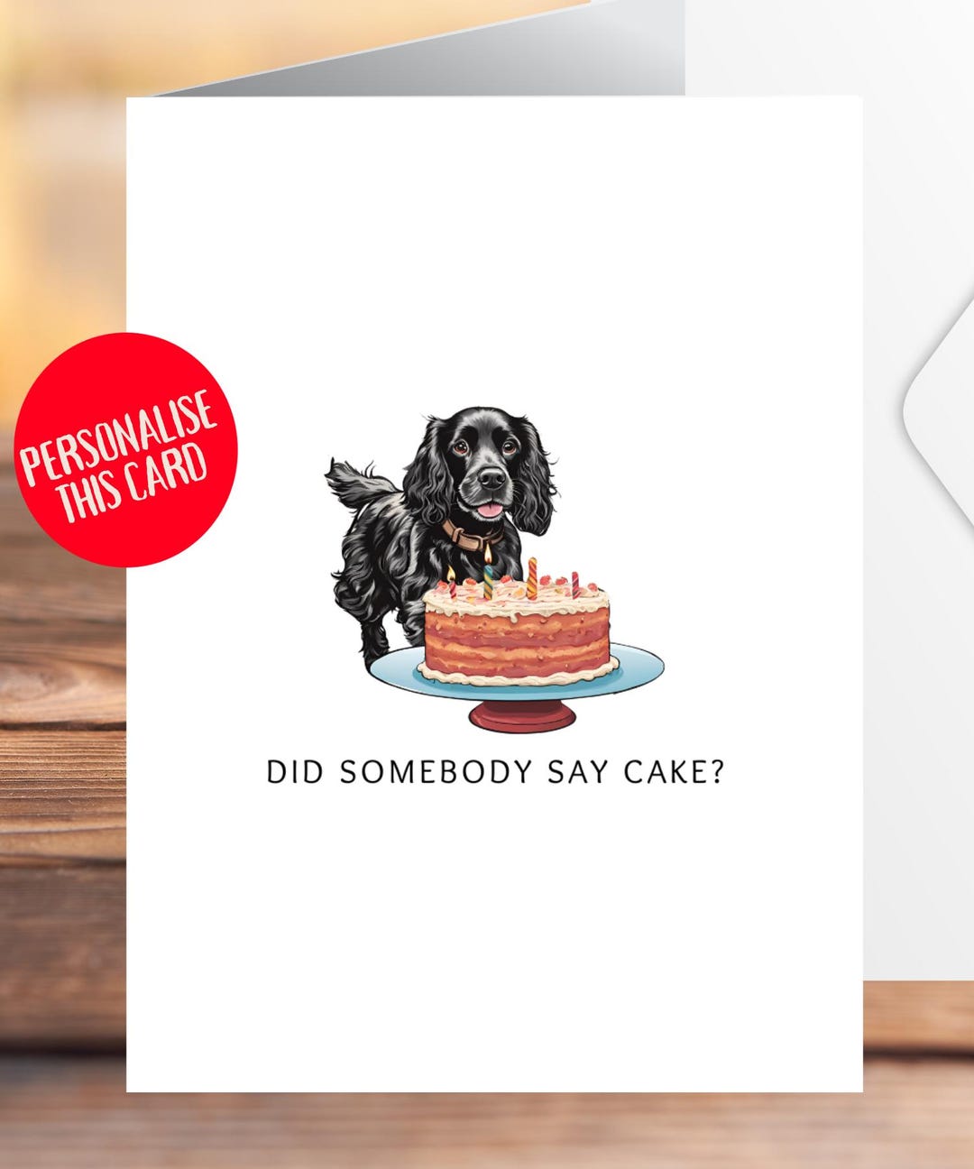 Cocker Spaniel Birthday Card // Funny Animal Birthday Cards // Dog ...