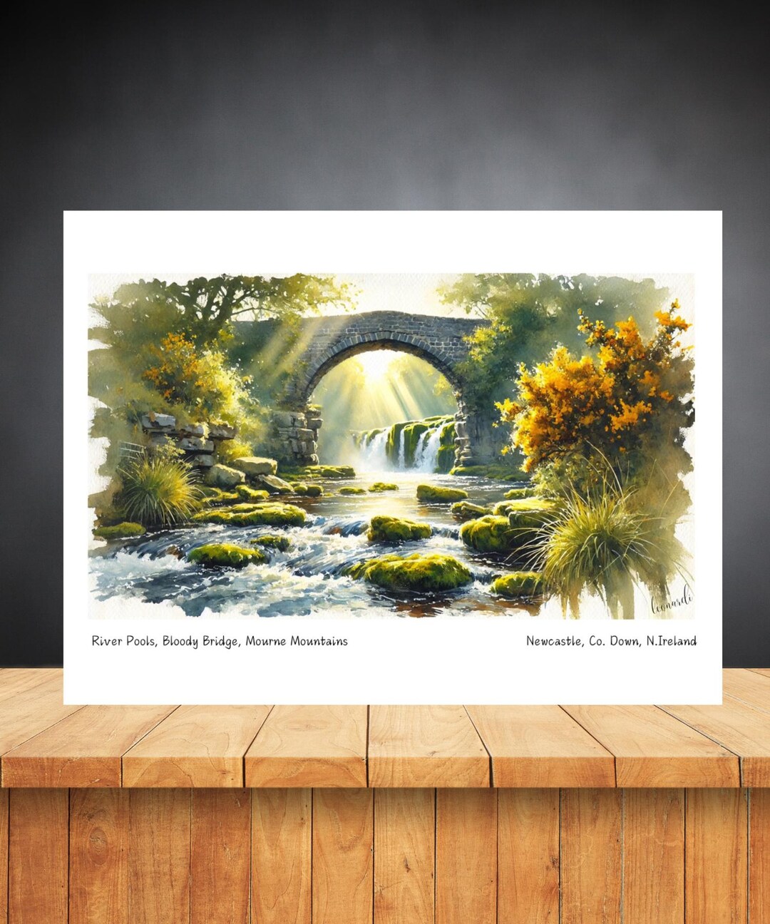 Morne Mountain Art Print, Bloody Bridge, Newcastle Mornes Watercolor ...