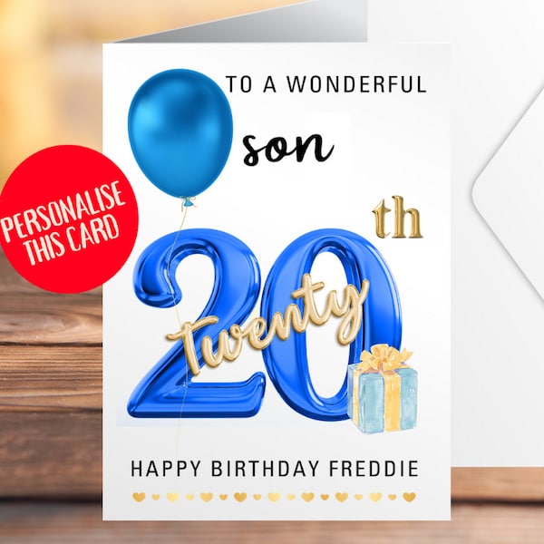 20th Birthday Card - Etsy