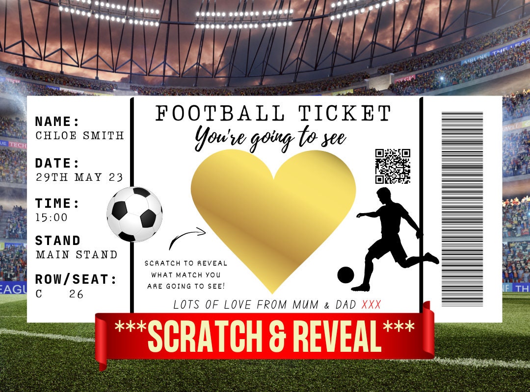 Surprise Football Ticket, Surprise Football Match, Football Ticket ...
