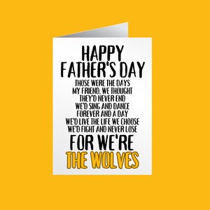 Funny Wolves Father's Day Cards Wolverhampton Wanderers - Etsy