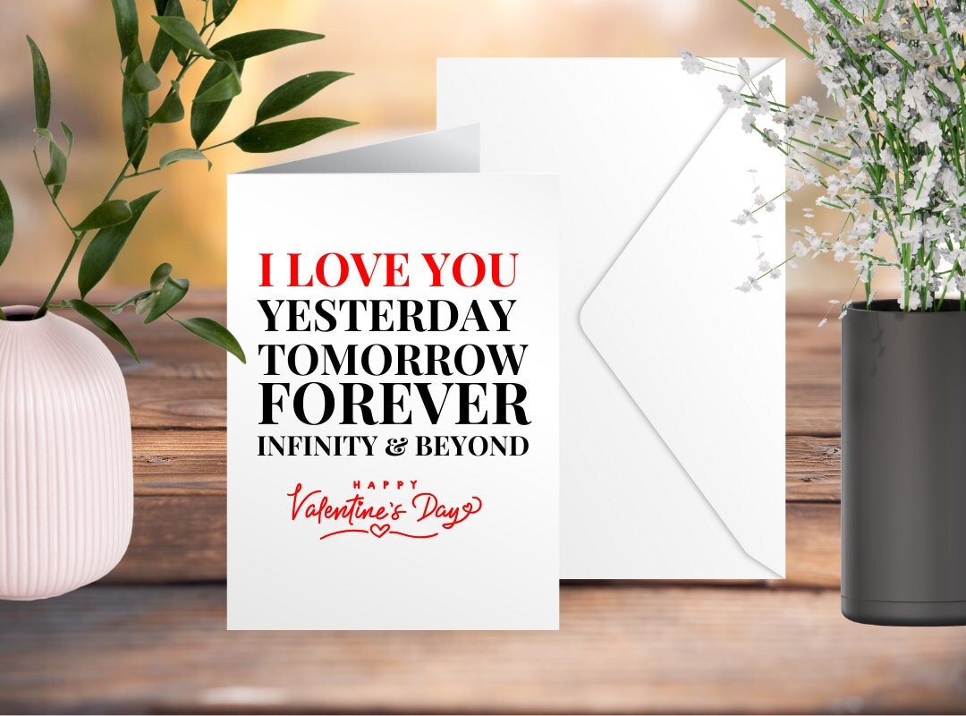 Love You Infinity Poem Valentines Day Card, Romantic Valentines Day ...