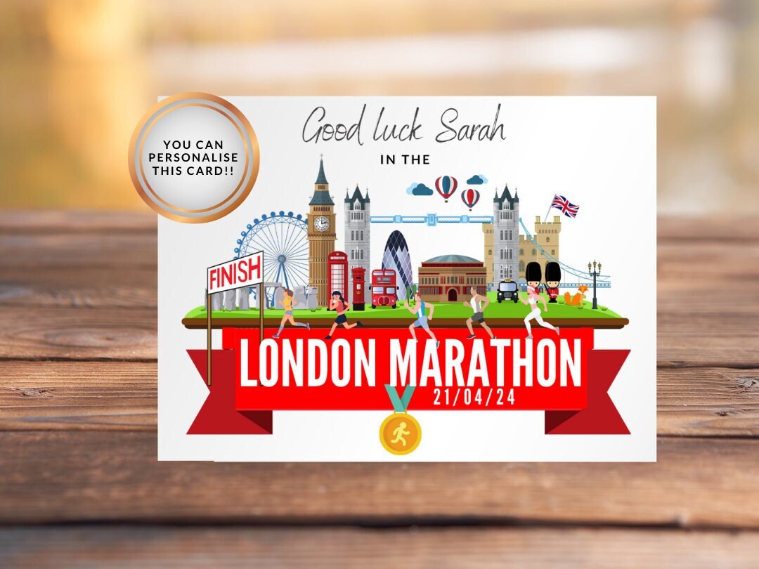 Good Luck in the London Marathon Card 21st April 2024 London Marathon Congratulations Running ...