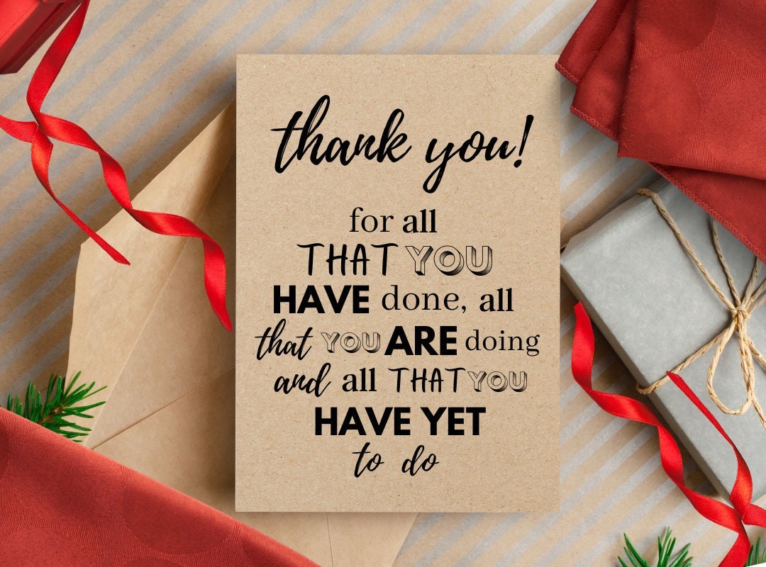 Employee Thank You, Staff Appreciation Card, Coworker Thank You ...