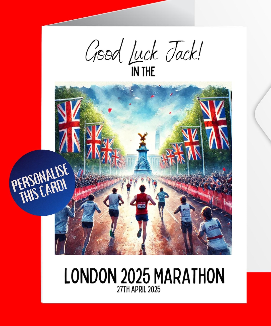 Good Luck in the London Marathon 27th April 2025 Card Personalized Good ...