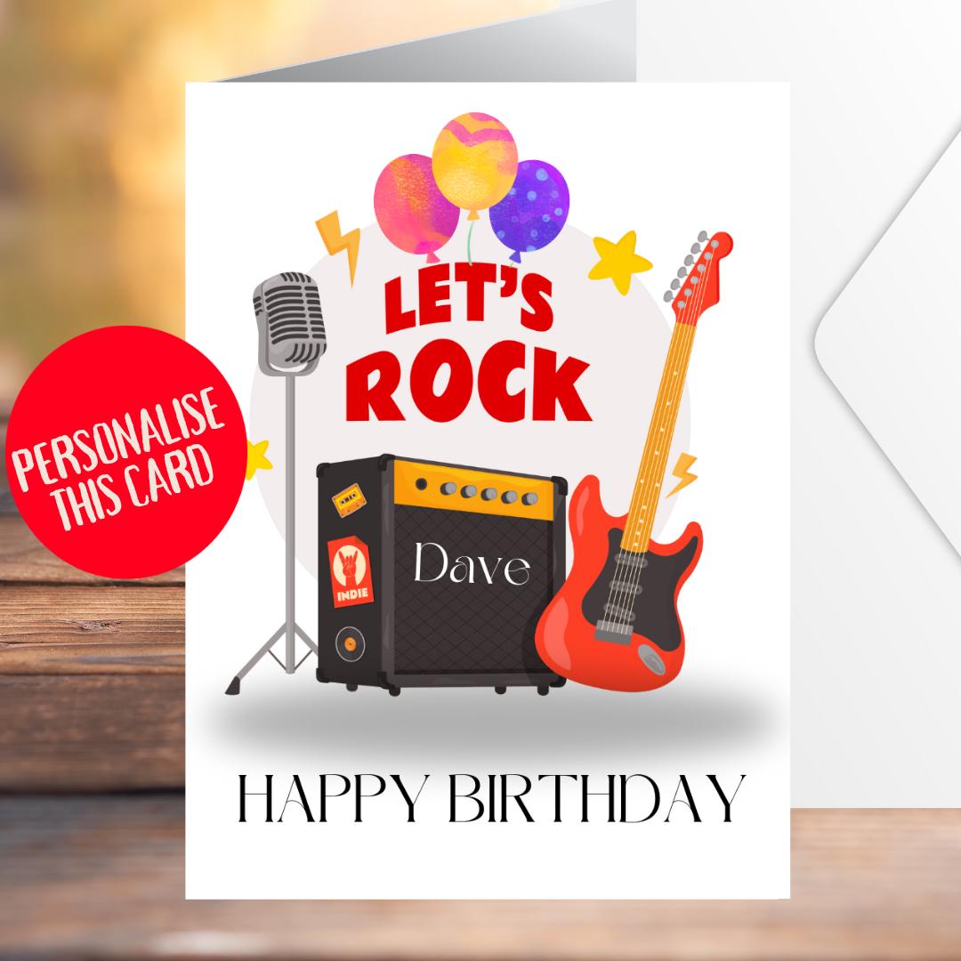 Personalized Guitar Birthday Card - Guitar Birthday Card for Son ...