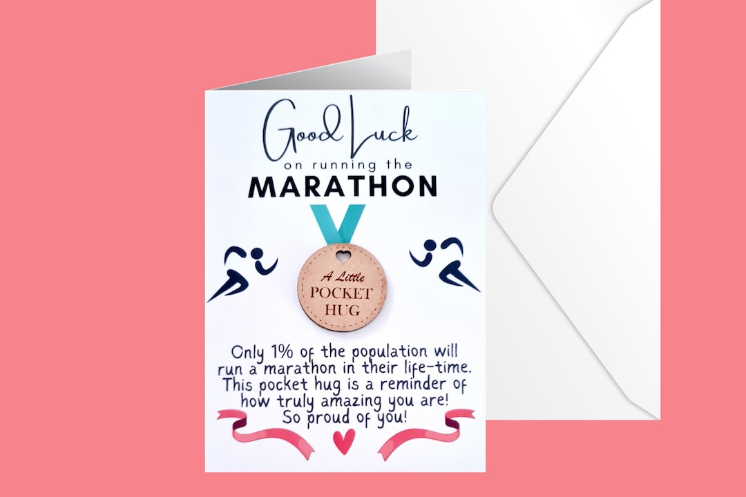 Good Luck for Your Marathon Gift Pocket Hug Runner Race Day Pick Me up ...