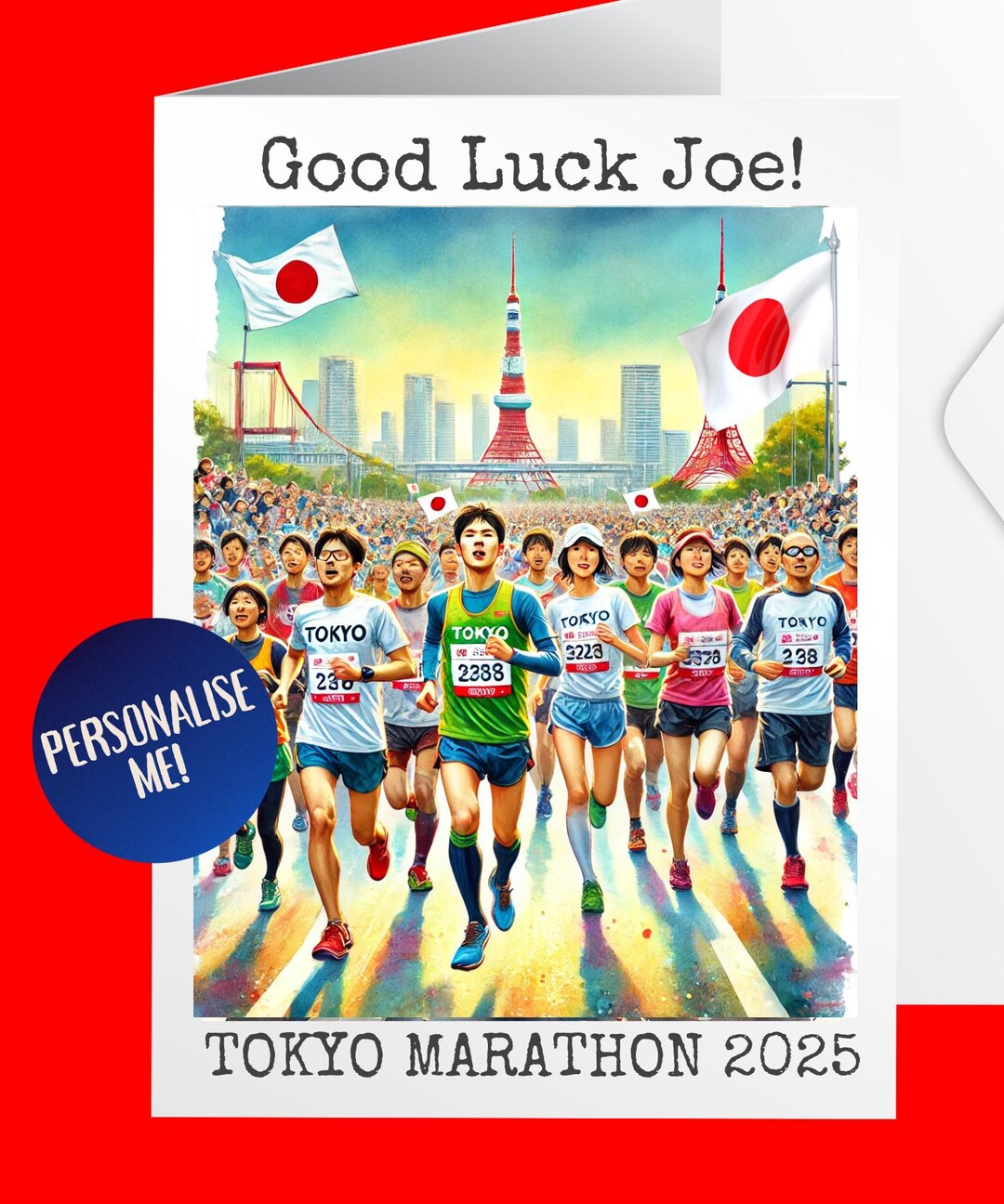 Tokyo Marathon Card Good Luck in the Tokyo Marathon Runner Card ...