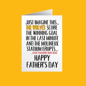 Funny Wolves Father's Day Cards Wolverhampton Wanderers - Etsy