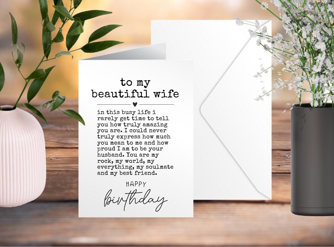 Wife Birthday Card Special Birthday Card for My Beautiful Wife Birthday Cards Romantic Birthday ...