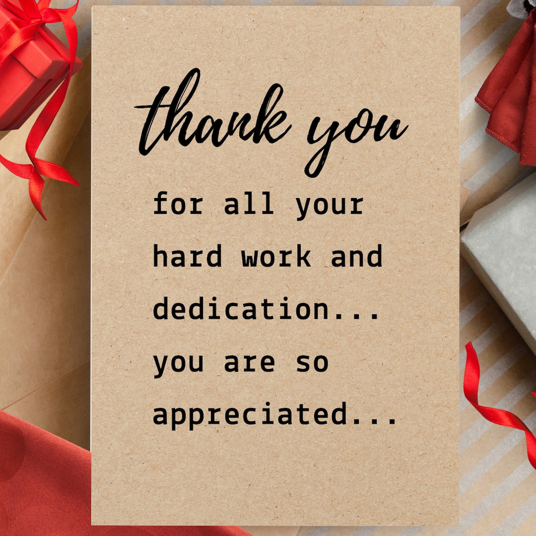 Employee Thank You, Staff Appreciation Card, Coworker Thank You ...