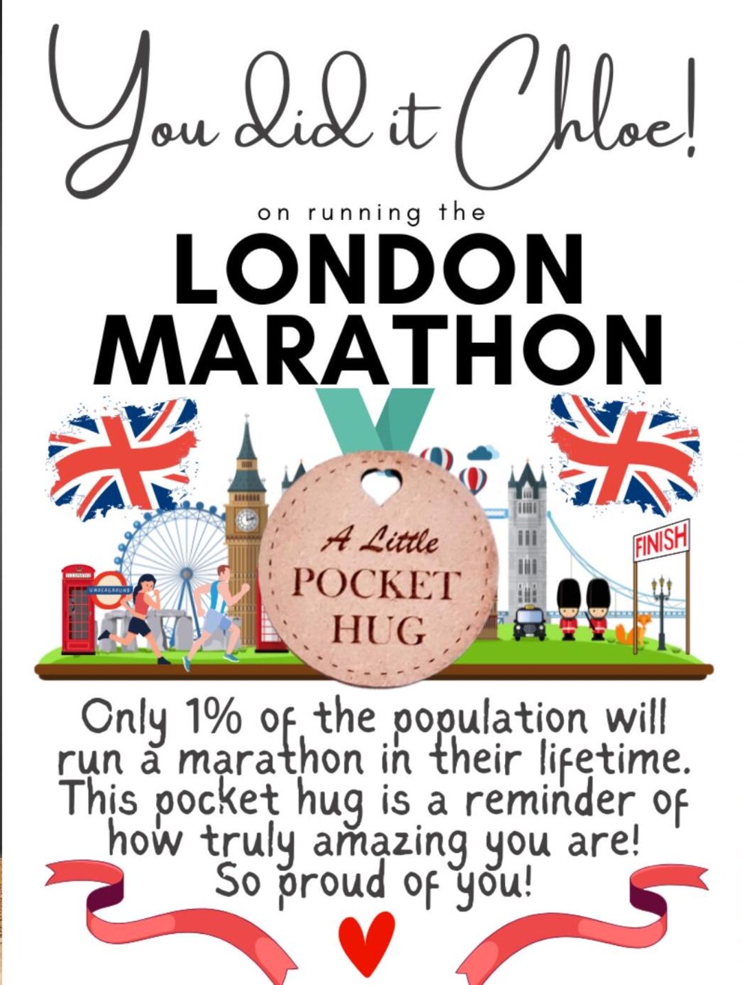 London 2025 Marathon Good Luck Card to Send Someone Running the London ...
