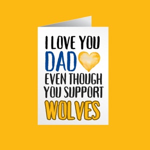 Funny Wolves Father's Day Cards Wolverhampton Wanderers - Etsy