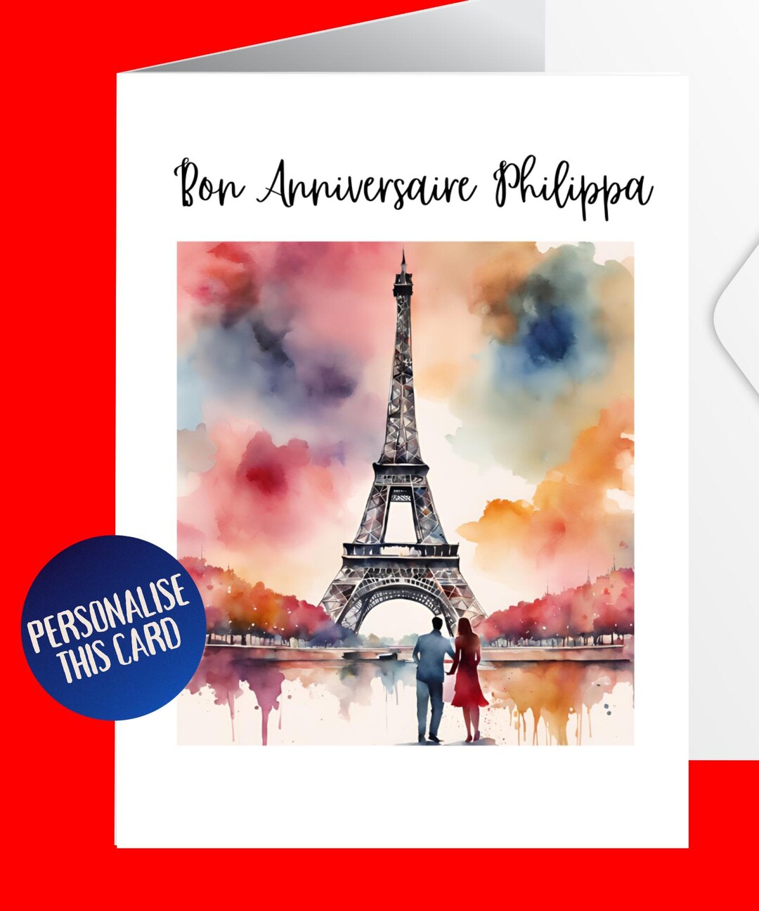 French Happy Birthday Card, Bon Anniversaire, French Card, Personalized ...