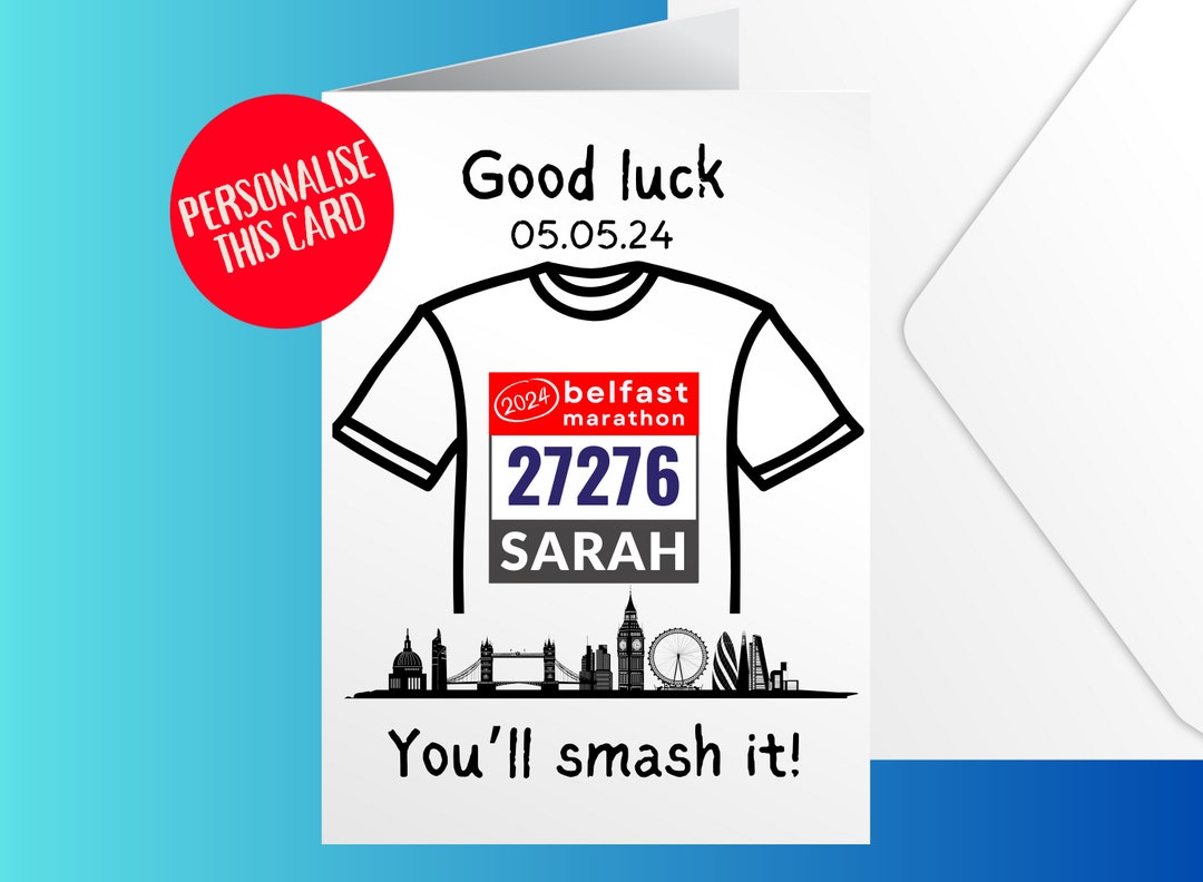Good Luck in the Belfast Marathon Card Belfast Marathon 5th May 2024 ...