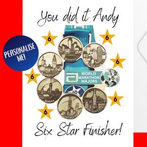 Six Star Finisher Congratulations Card | World Marathon Majors Medal ...