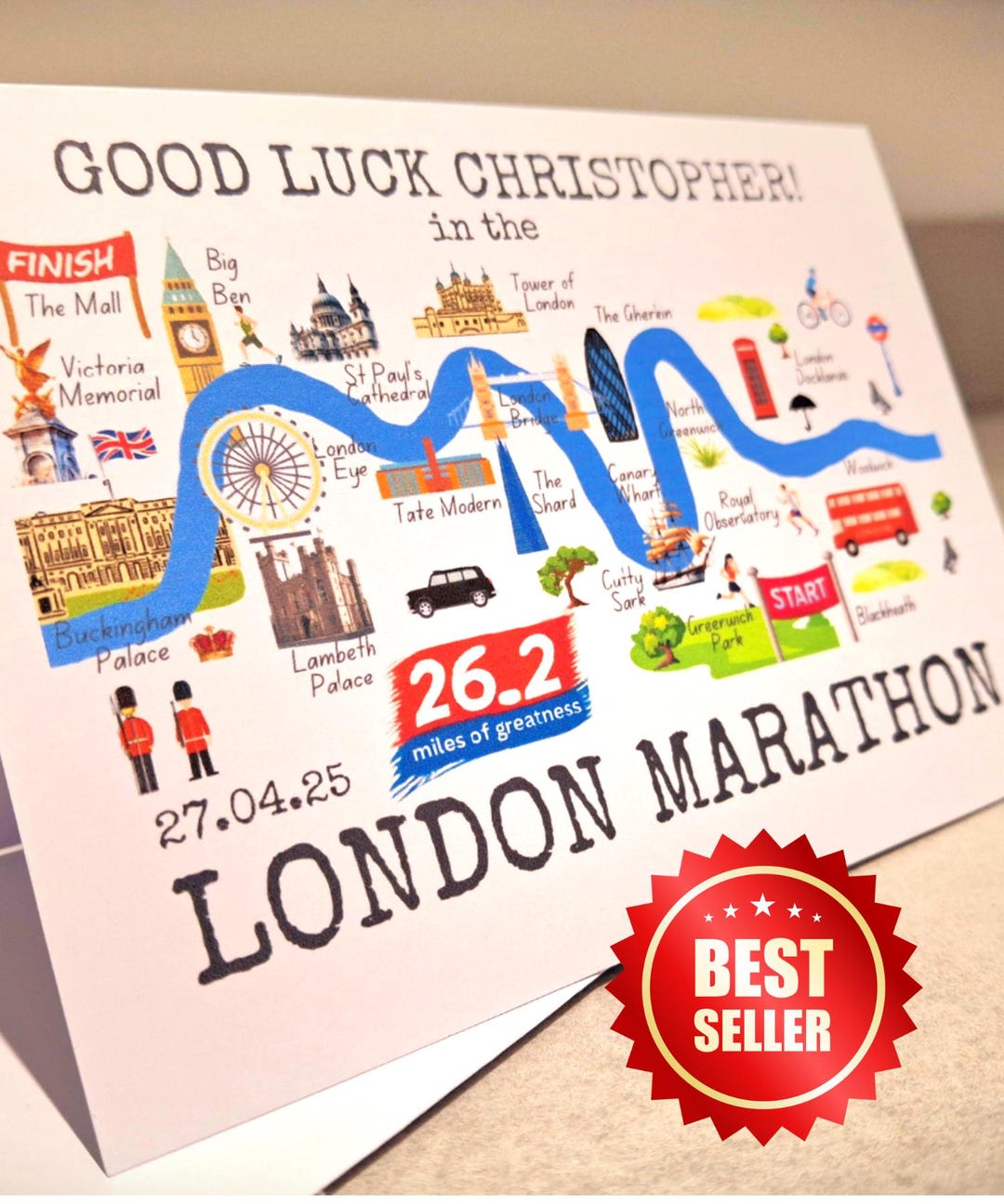 London Marathon Cards Good Luck Card to Send Someone Running the London ...