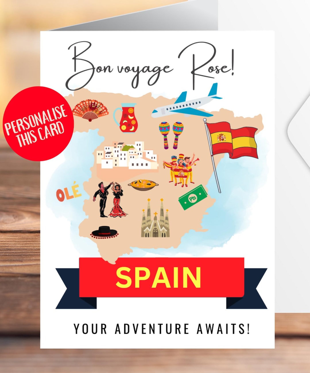 Spain Card, Moving to Spain Card, New Adventures Card, Emigrating Card ...