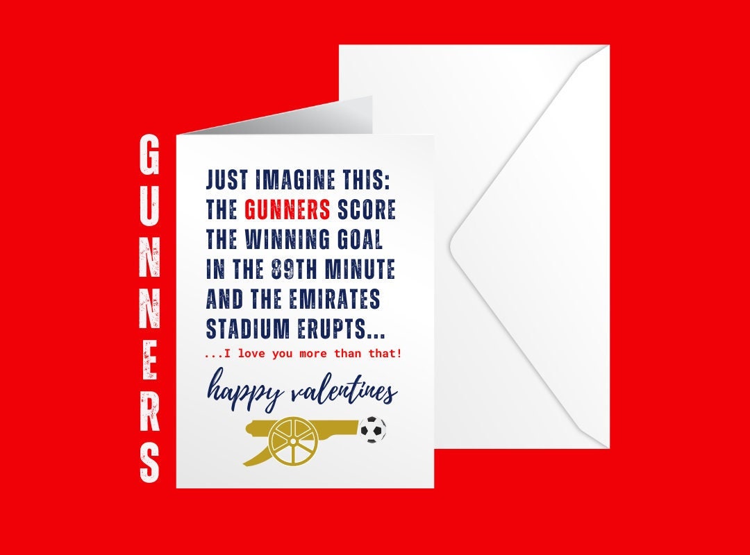 Arsenal Football Club Valentine's Day Card Gunners Gooners Emirates ...